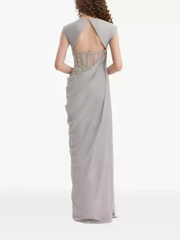 GEMY MAALOUF Draped High-neck Gown