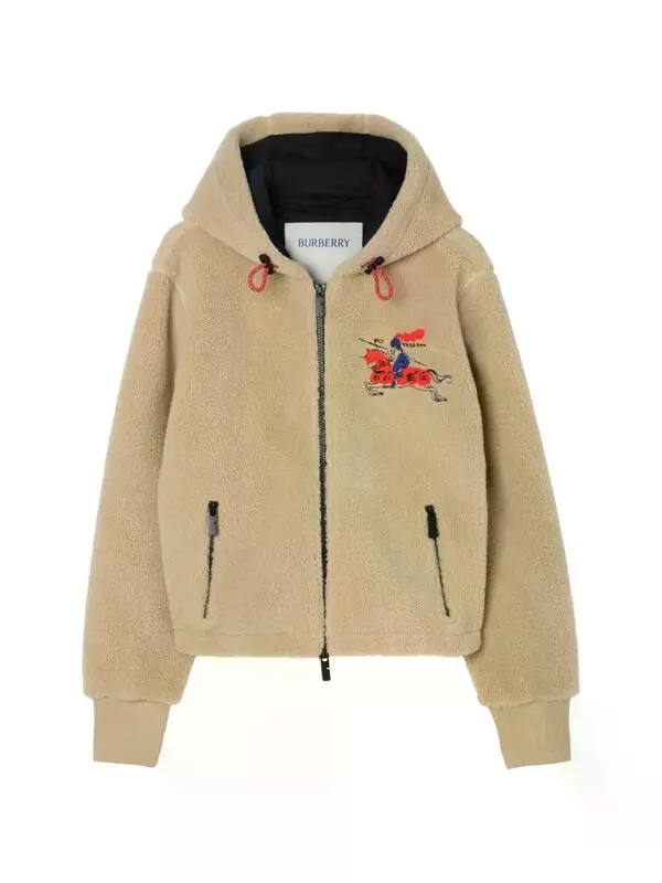 Burberry Embroidered Hooded Fleece Jacket