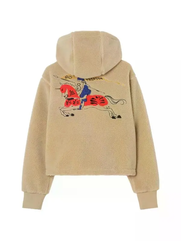 Burberry Embroidered Hooded Fleece Jacket