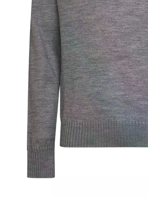 JIL SANDER Monogram-embroidered Crew-neck Sweater - Grey