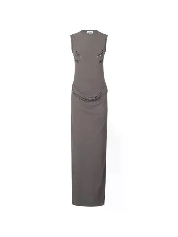 JEAN PAUL GAULTIER Embroidered Long Dress - Grey