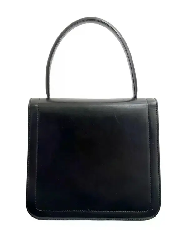 Celine 2000 Calfskin Triomphe Top Handle Bag - Black