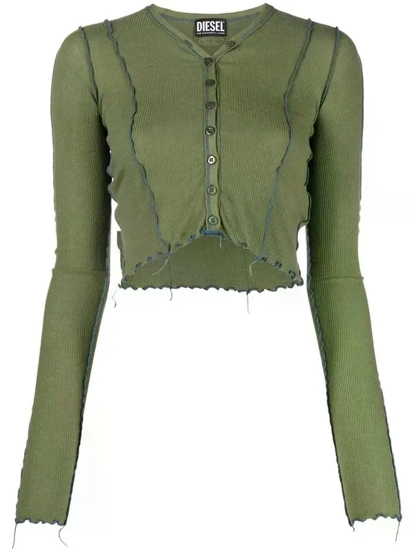 DIESEL® Exposed-seam Cropped Cardigan