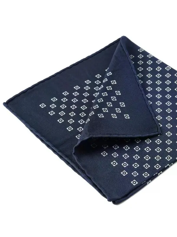 Brunello Cucinelli Silk Pocket Square Scarf - Blue