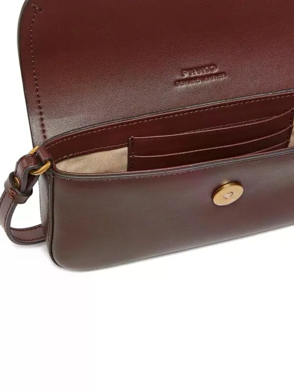 Pinko Medium Saddle Flat Shoulder Bag - Brown