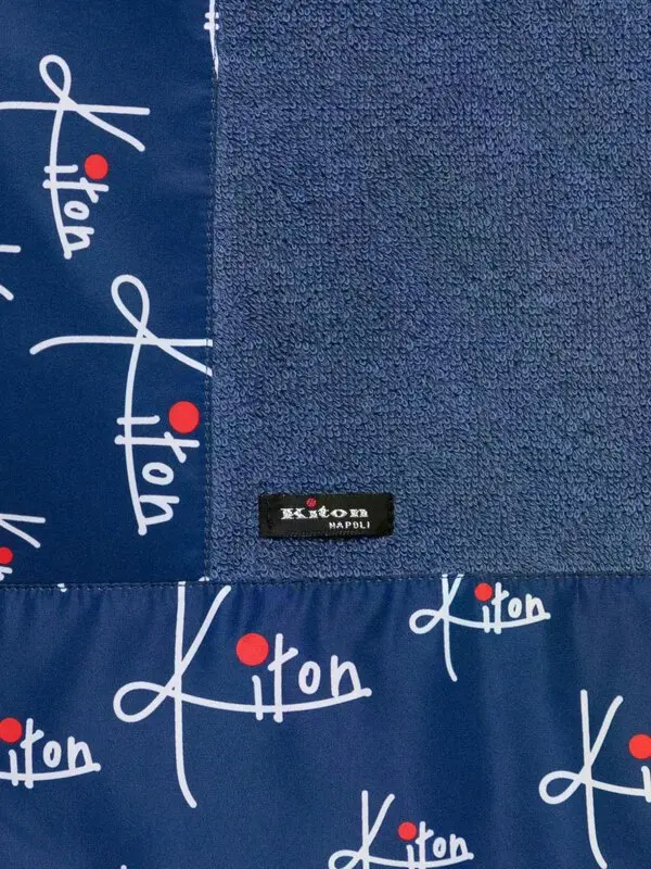 Kiton Logo Print Beach Towel
