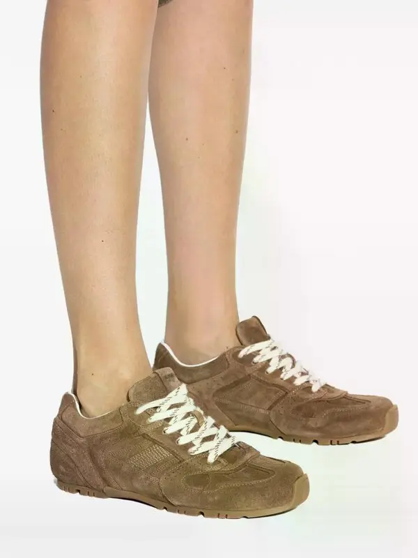 ALOHAS Suede Panelled Lace-up Sneakers - Brown