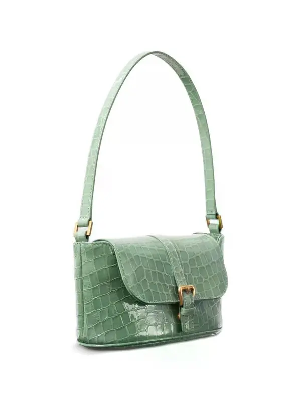 By Far Miranda Croco-embossed Shoulder Bag - Green