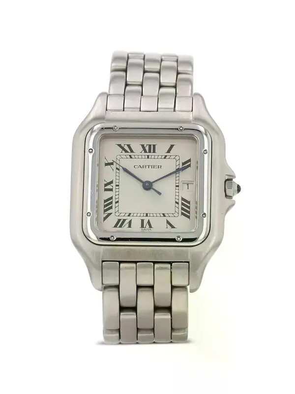 Cartier 1990s 30mm Panthère Roman Numerals Watch - Silver