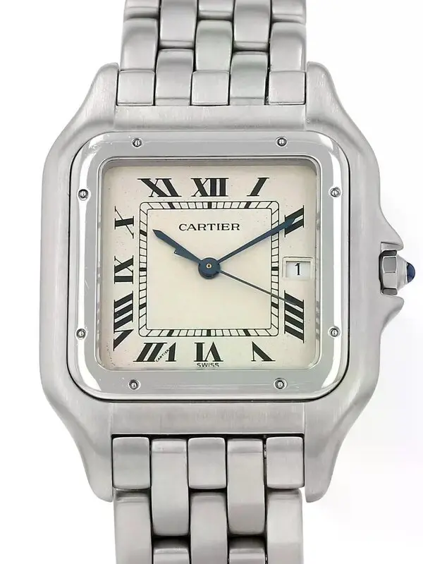 Cartier 1990s Panthère Stainless Steel Roman Numeral Watch