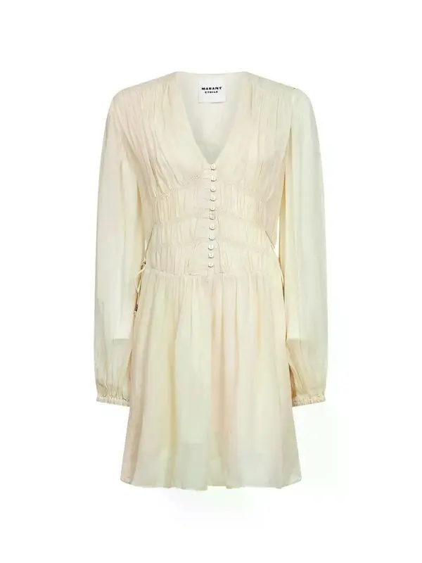 Isabel Marant Étoile Shirred Button Dress - Neutrals