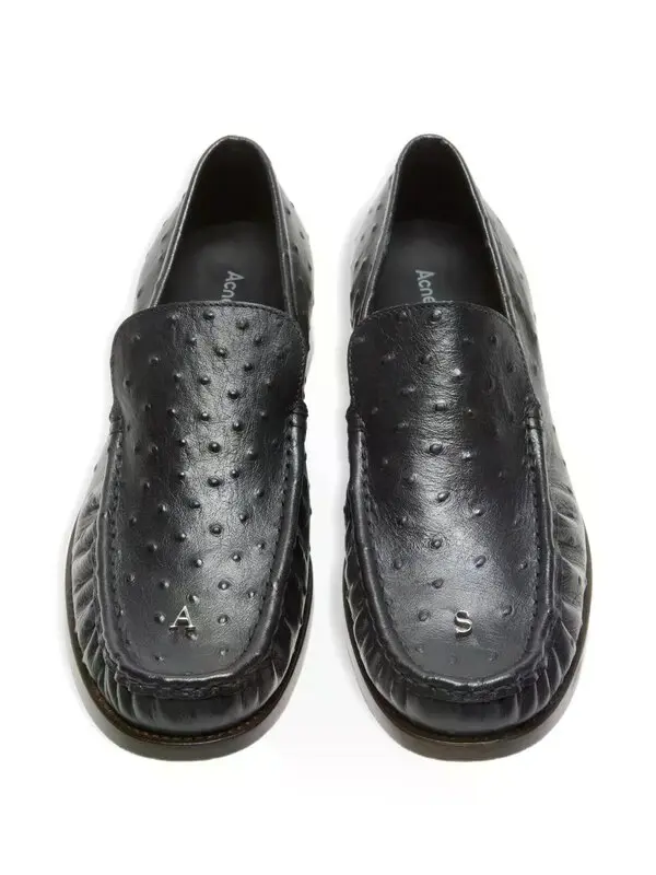 Acne Studios Embossed Leather Loafers - Black