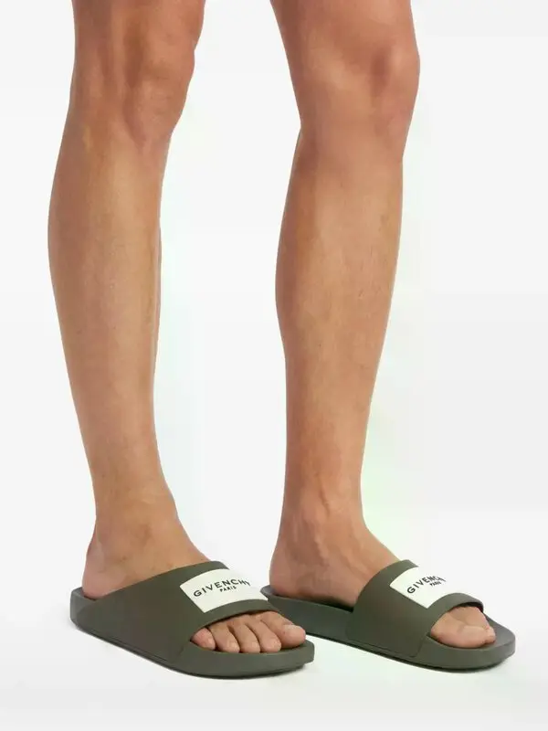 Givenchy Logo Detail Slides - Green