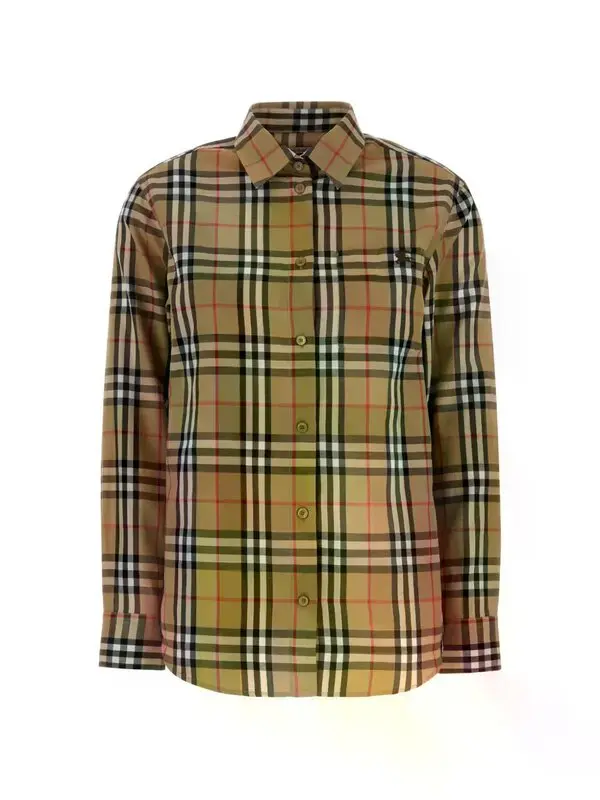 Burberry Embroidered Check-pattern Shirt