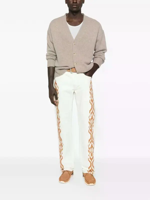 MARANT Lewys Embroidered Jeans - Neutrals
