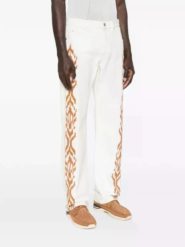MARANT Lewys Embroidered Jeans - Neutrals
