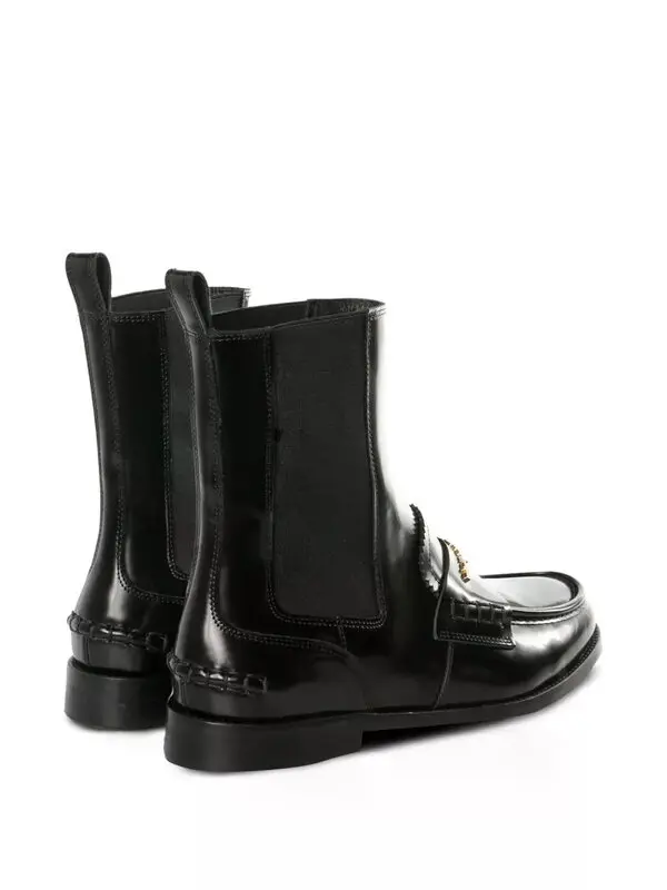 Alexander Wang Chain-embellished Spazzolato Leather Ankle Boots