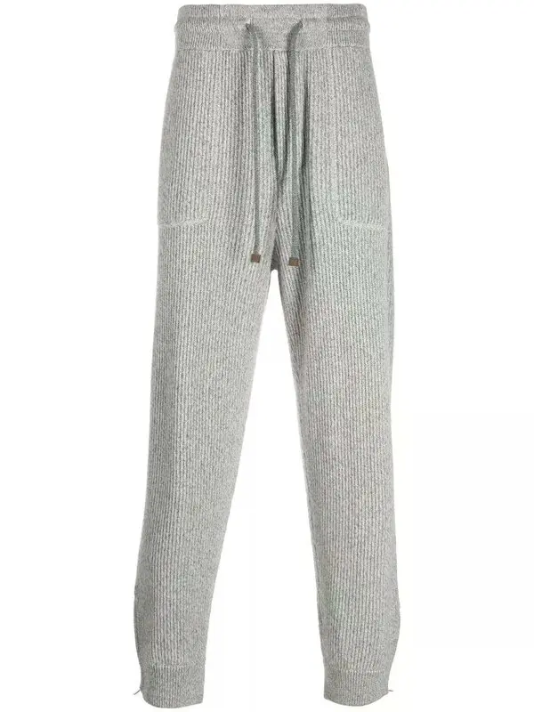 Brunello Cucinelli Cashmere Ribbed Joggers - Grey
