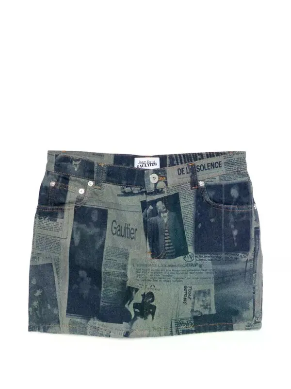 JEAN PAUL GAULTIER Newspaper Print Mini Skirt