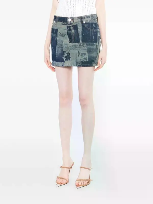 JEAN PAUL GAULTIER Newspaper Print Mini Skirt