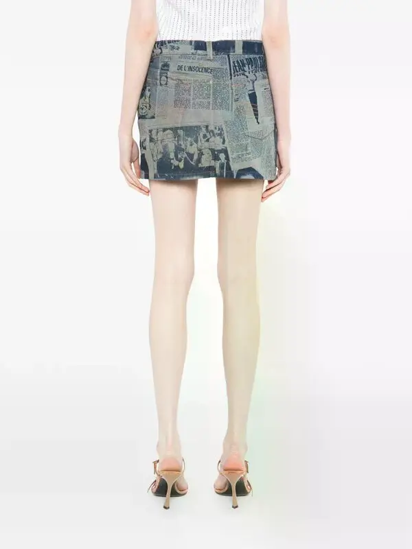 JEAN PAUL GAULTIER Newspaper Print Mini Skirt