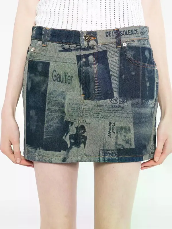 JEAN PAUL GAULTIER Newspaper Print Mini Skirt