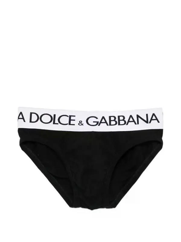 Dolce & Gabbana Mid-rise Briefs In Two-way Stretch Cotton - Black