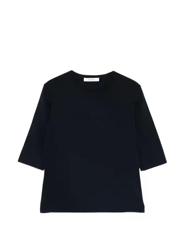 Max Mara Embossed Short Sleeve Top - Blue