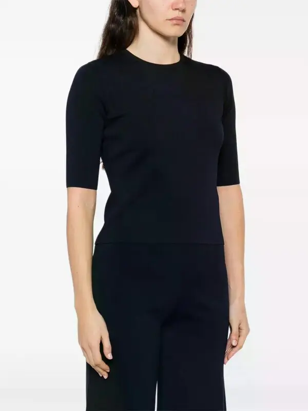 Max Mara Embossed Short Sleeve Top - Blue
