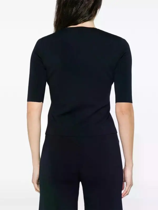 Max Mara Embossed Short Sleeve Top - Blue