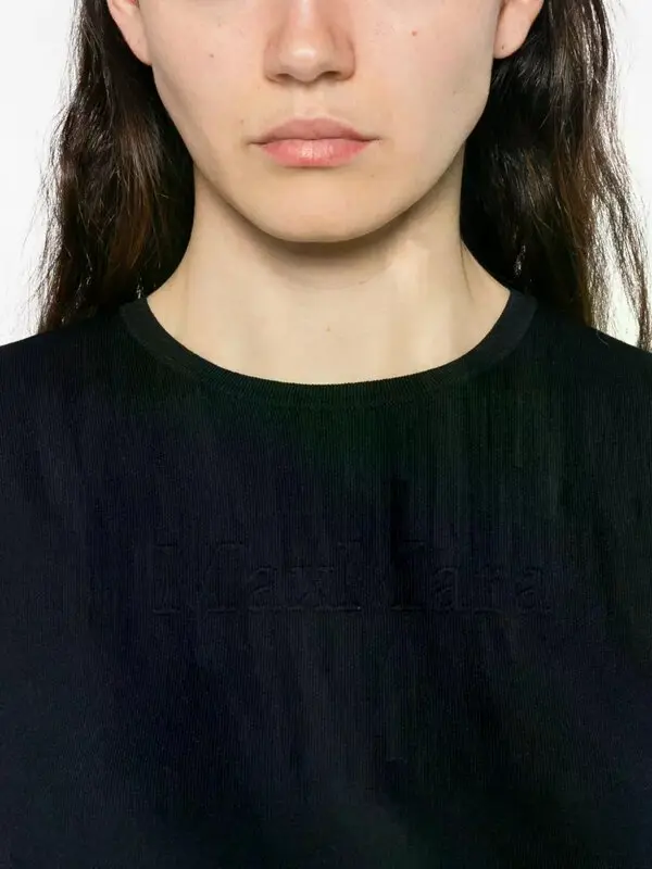 Max Mara Embossed Short Sleeve Top - Blue