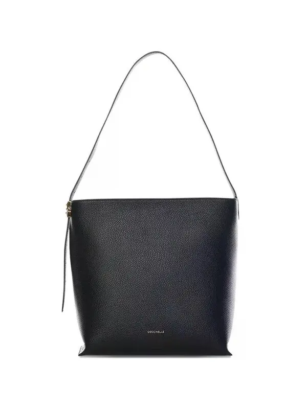 COCCINELLE Leather Shoulder Bag With Detachable Strap - Black