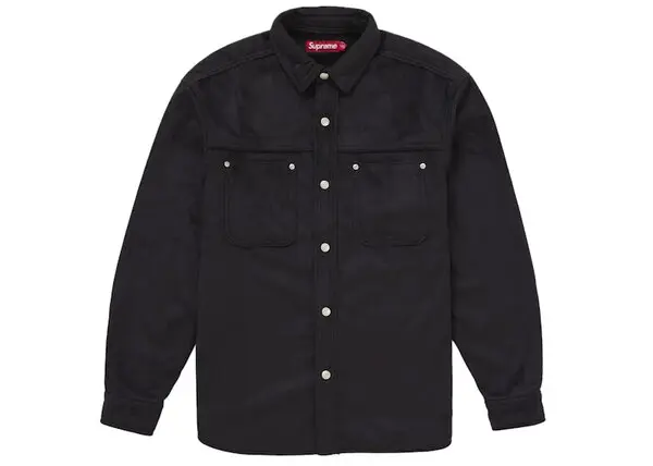 Supreme Faux Suede Snap Shirt - Black