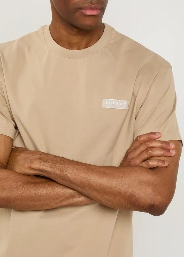 Givenchy Logo-appliquéd Cotton T-shirt - Beige
