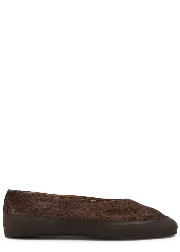 Le Monde Beryl Apres Ski Suede Ballet Flats - Brown