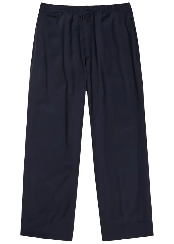 Officine Générale Nilson Wide-leg Wool Trousers - Navy