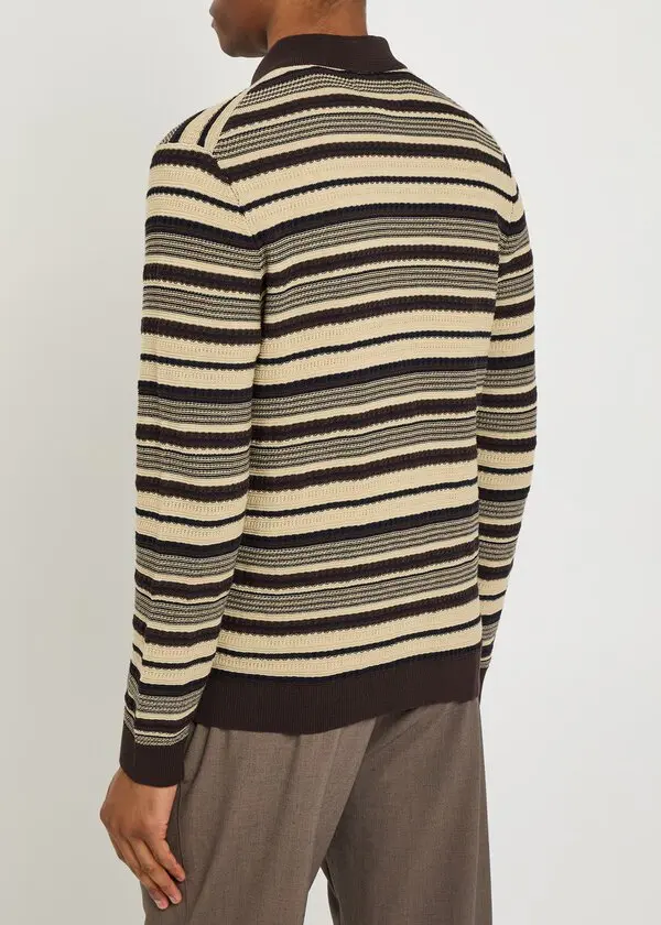Nn07 Nolan Striped Cotton Polo Shirt