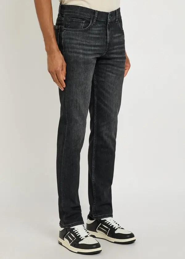 7 For All Mankind Slimmy Tapered-leg Jeans - Black