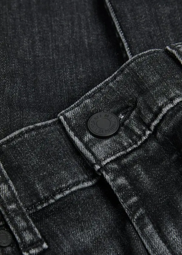 7 For All Mankind Slimmy Tapered-leg Jeans - Black