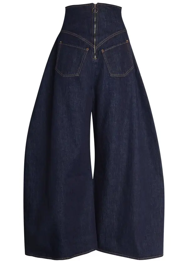 A.W.A.K.E. Mode High-rise Wide-leg Jeans - Indigo