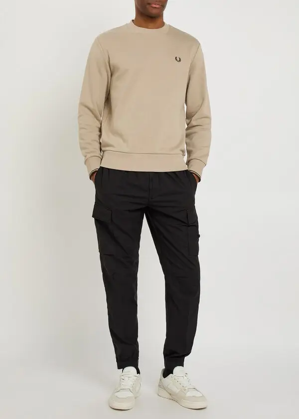 Fred Perry Logo-embroidered Cotton Sweatshirt - Ecru