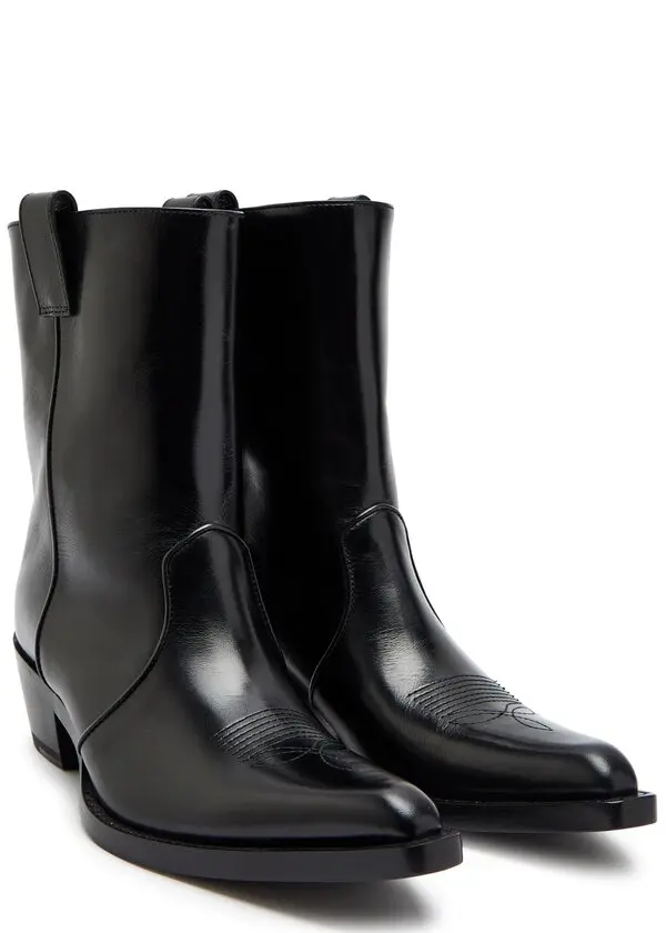 Khaite Clive 35 Leather Ankle Boots