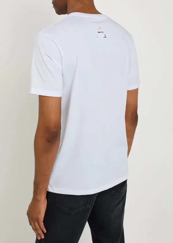 AN-Y1 Logo-embroidered Cotton T-shirt - White