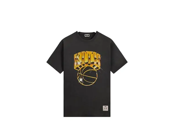 Kith X New York Knicks Gold Vintage Jones Tee Shirt - Black