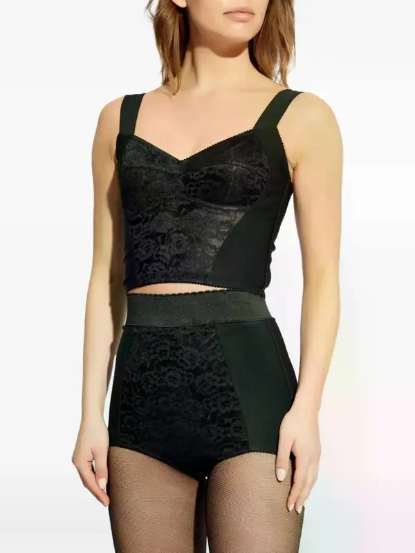 Dolce & Gabbana Lace-overlay Cropped Bustier