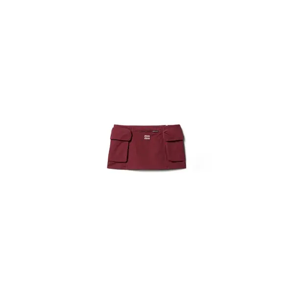 Miu Miu Washed Poplin Miniskirt