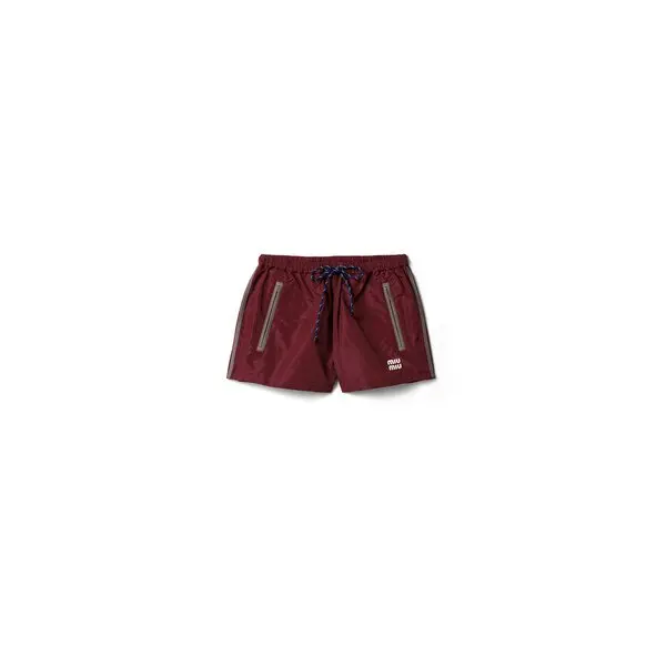 Miu Miu Technical Fabric Shorts - Amaranth Red