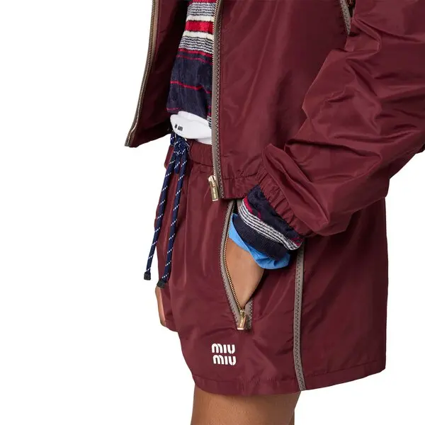 Miu Miu Technical Fabric Shorts - Amaranth Red