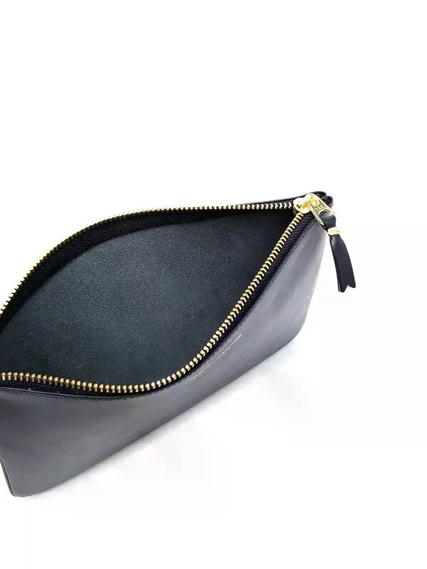Comme Des Garçons Logo Print Zipped Purse - Blue