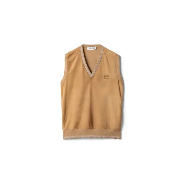 Miu Miu Wool And Suede Vest